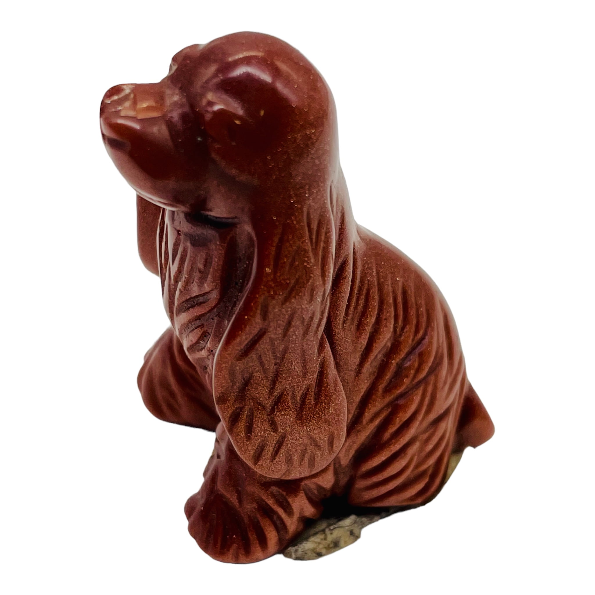 Hand-Carved American Cocker Spaniel Puppy | 1 1/2" Tall | Golden Brown ...