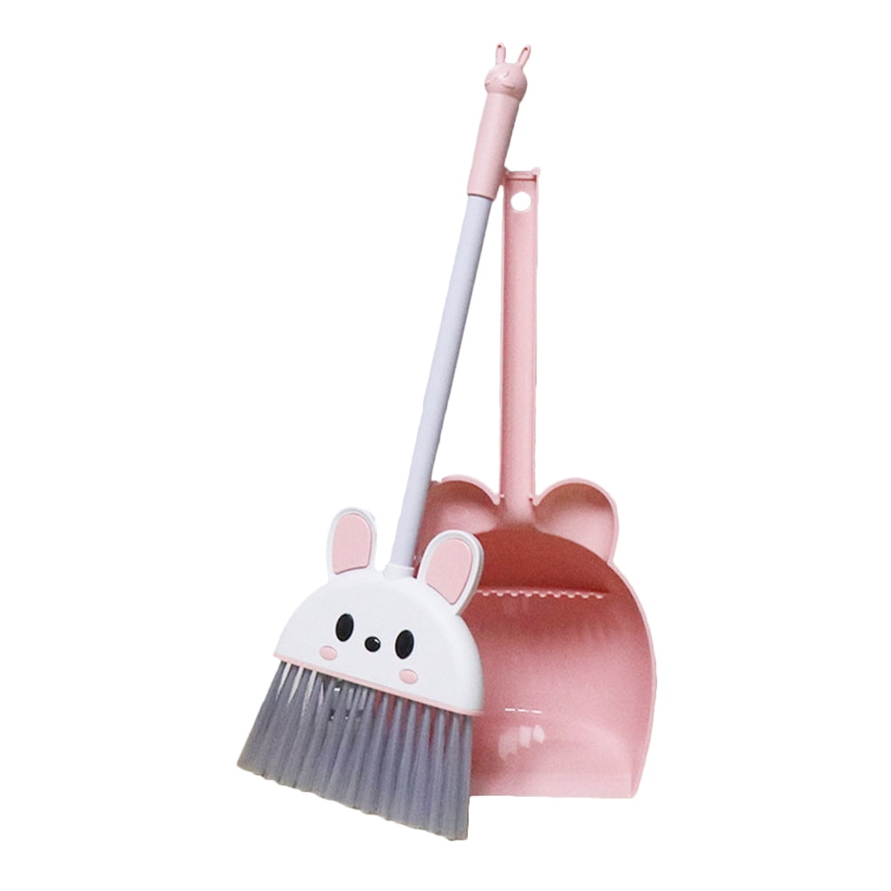 Hand Carved Animal Figurines with Children's Broom and Dustpan Set for ...