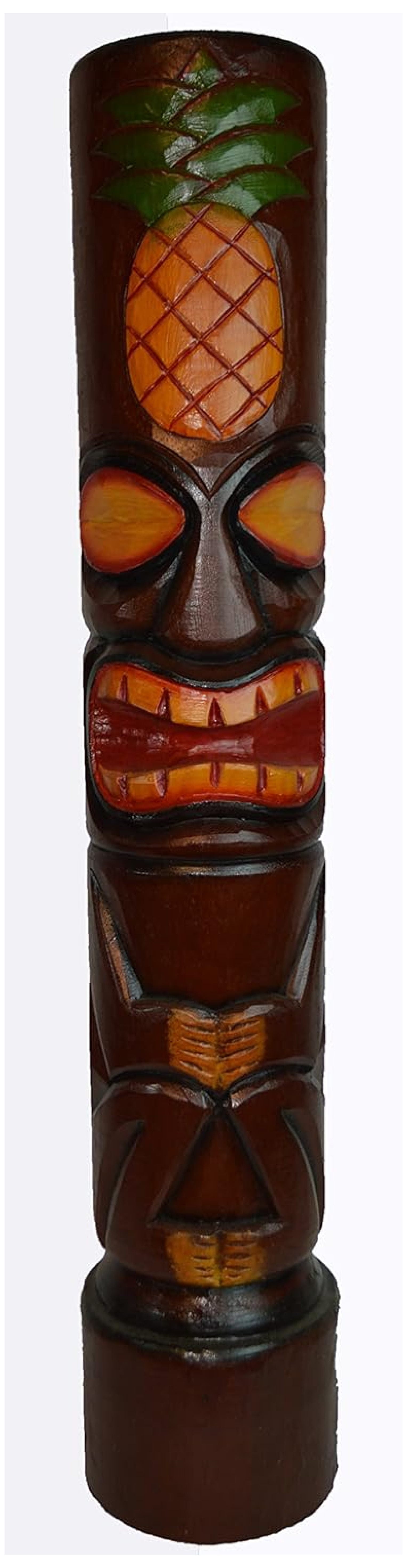 Hand Carved Beautiful 3 FT Pineapple Means Good Luck Welcome Tiki Totem ...