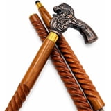 Hand-Carved Lion Walking Stick - Wooden Cane for Hiking Walking Stick ...