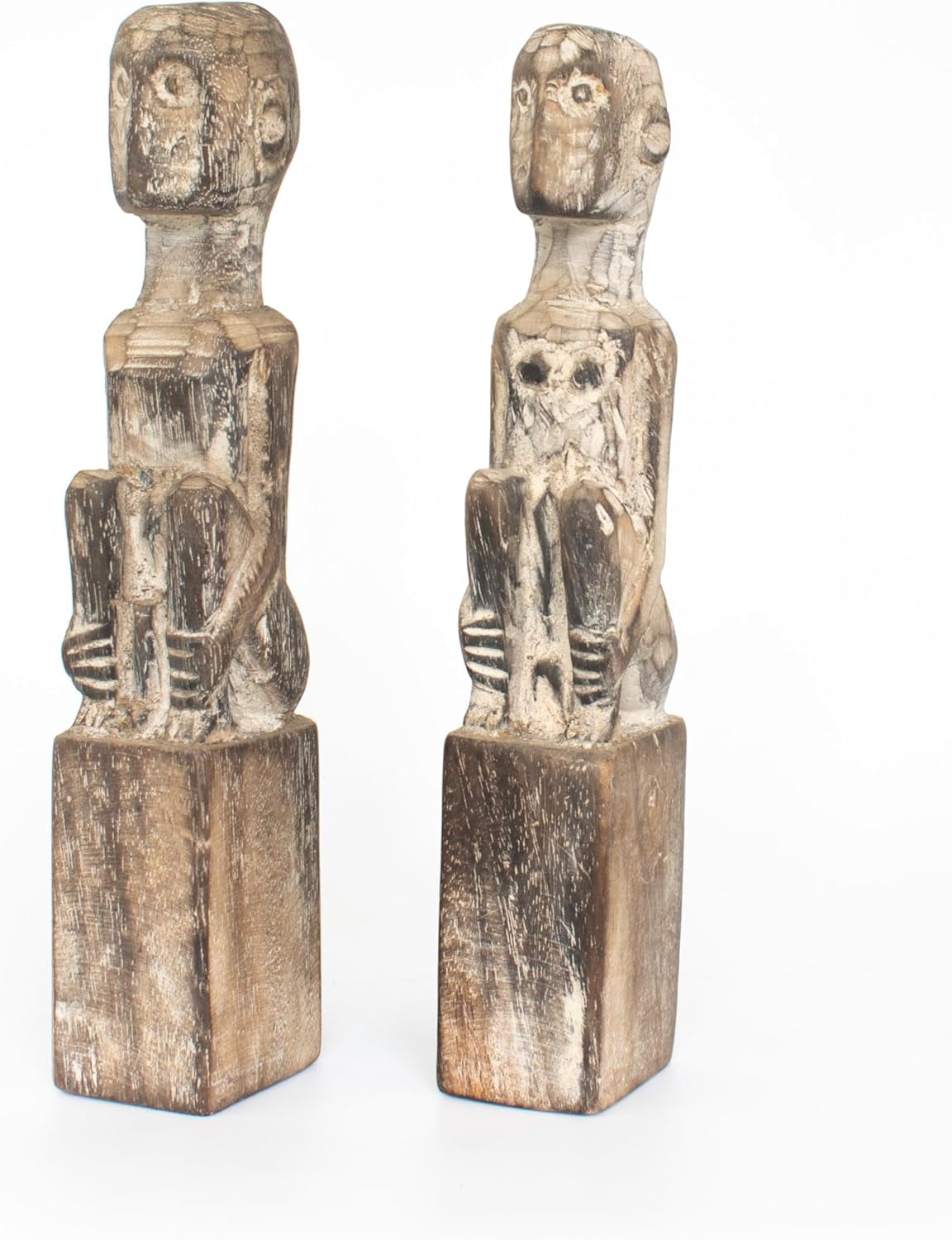 Hand-Carved Tribal Couple Sculpture - Primitive Wooden Art Figure for ...