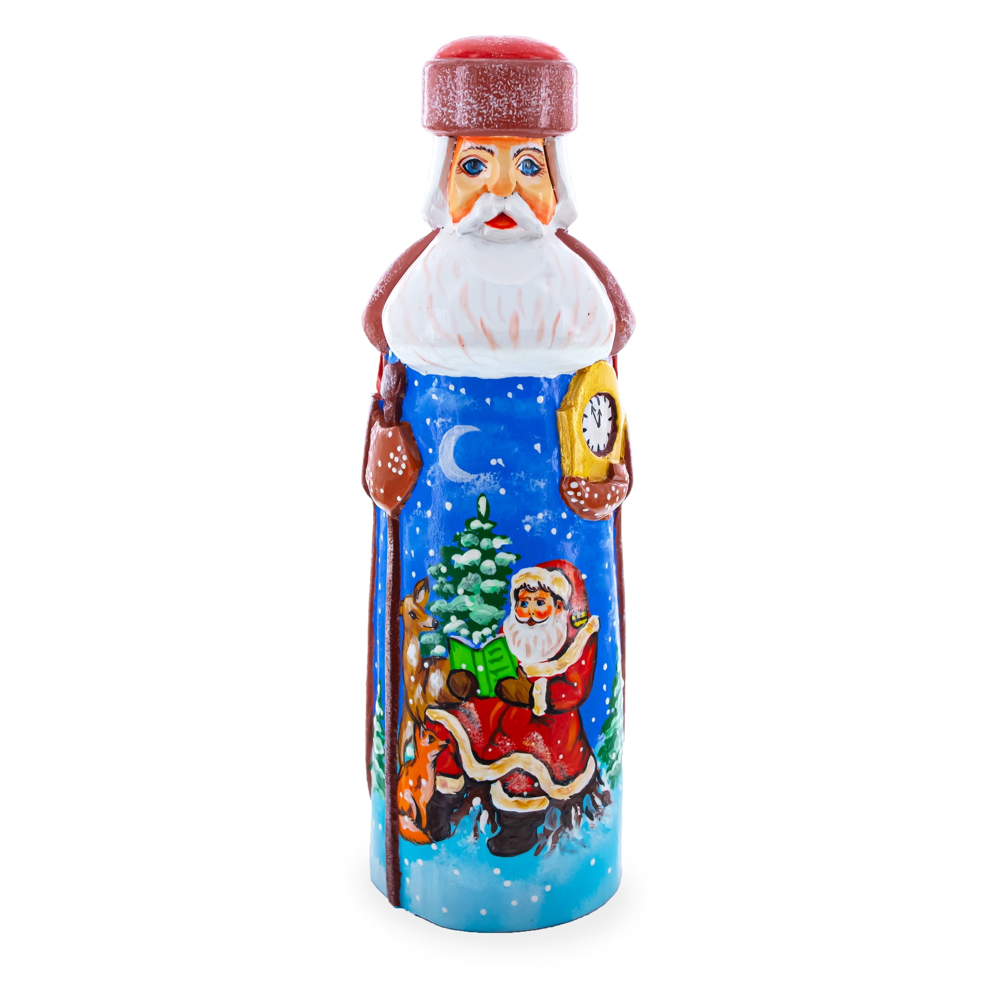 Hand Carved Ukrainian Santa Reading Wooden Figurine 7.25 Inches ...