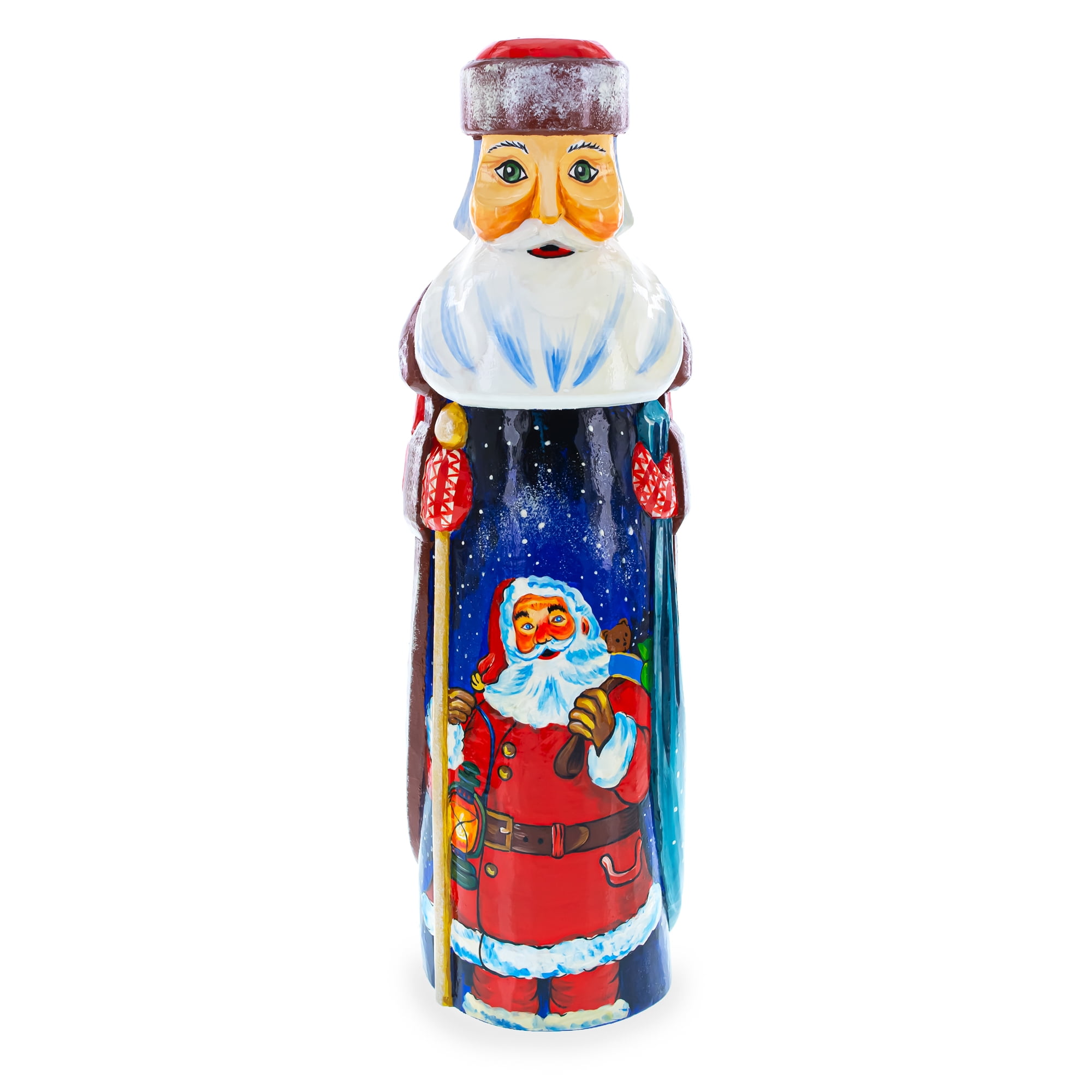 Hand Carved Ukrainian Santa with Lantern Solid Wooden Figurine 11 ...