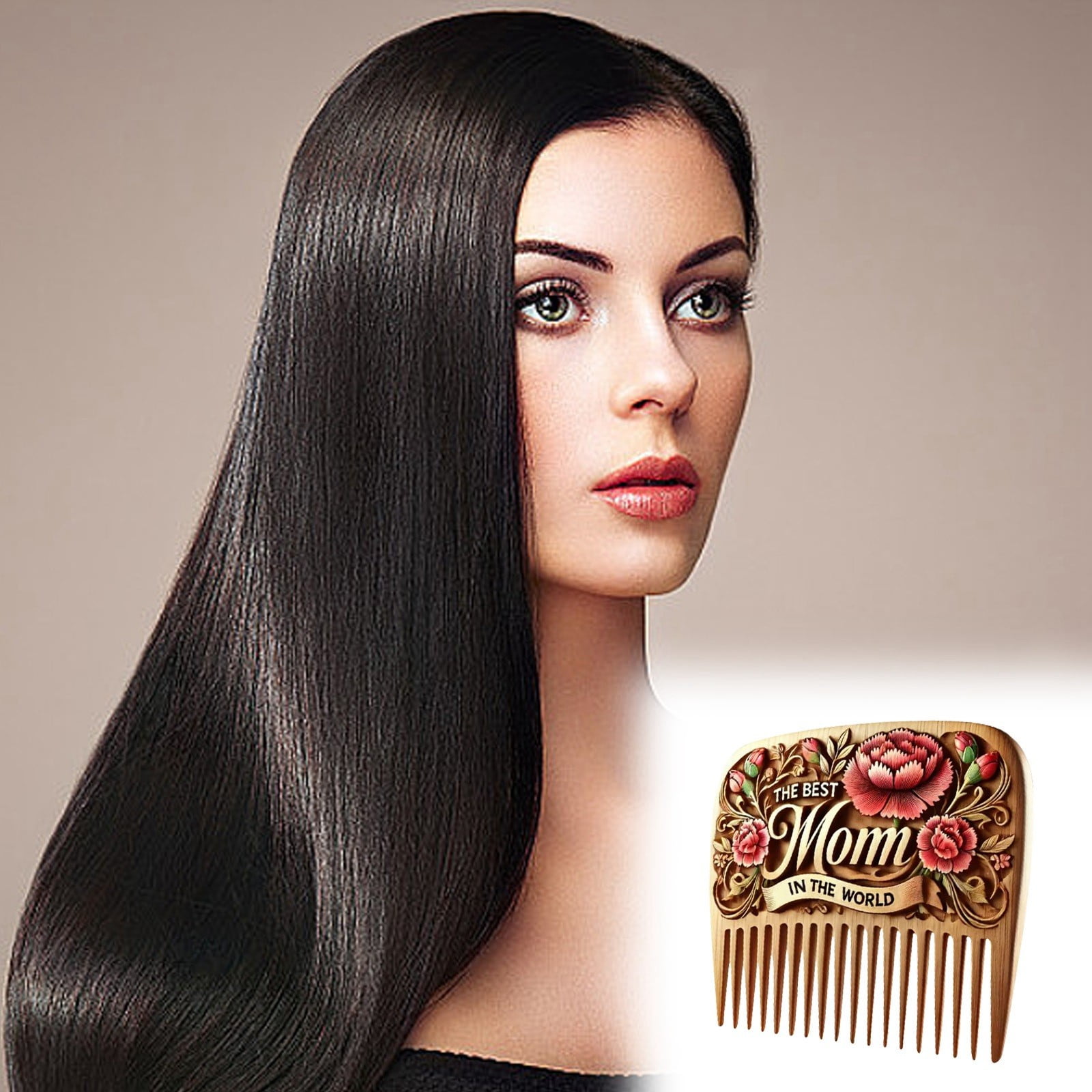 Hand Carved Wooden Hair Brush Exquisite Detangling Comb for Smooth ...
