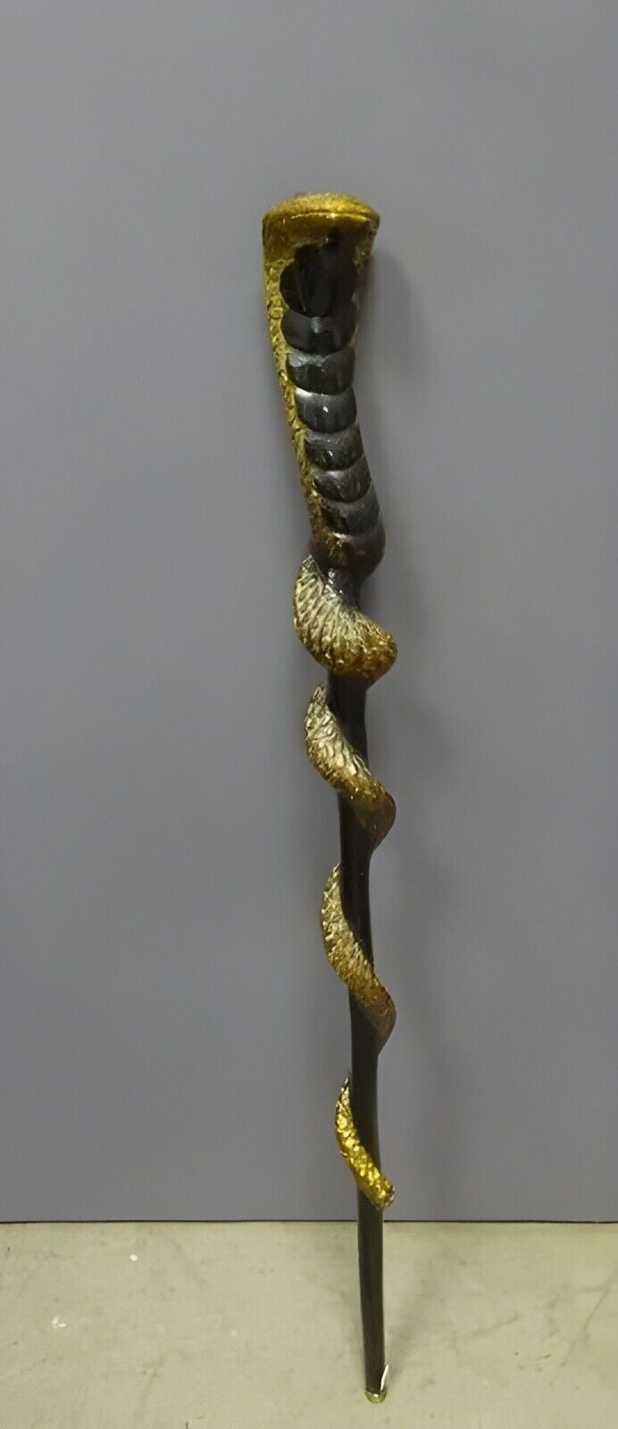 Hand-Carved Wooden Walking Stick – Cobra Snake Design Handmade Walking ...