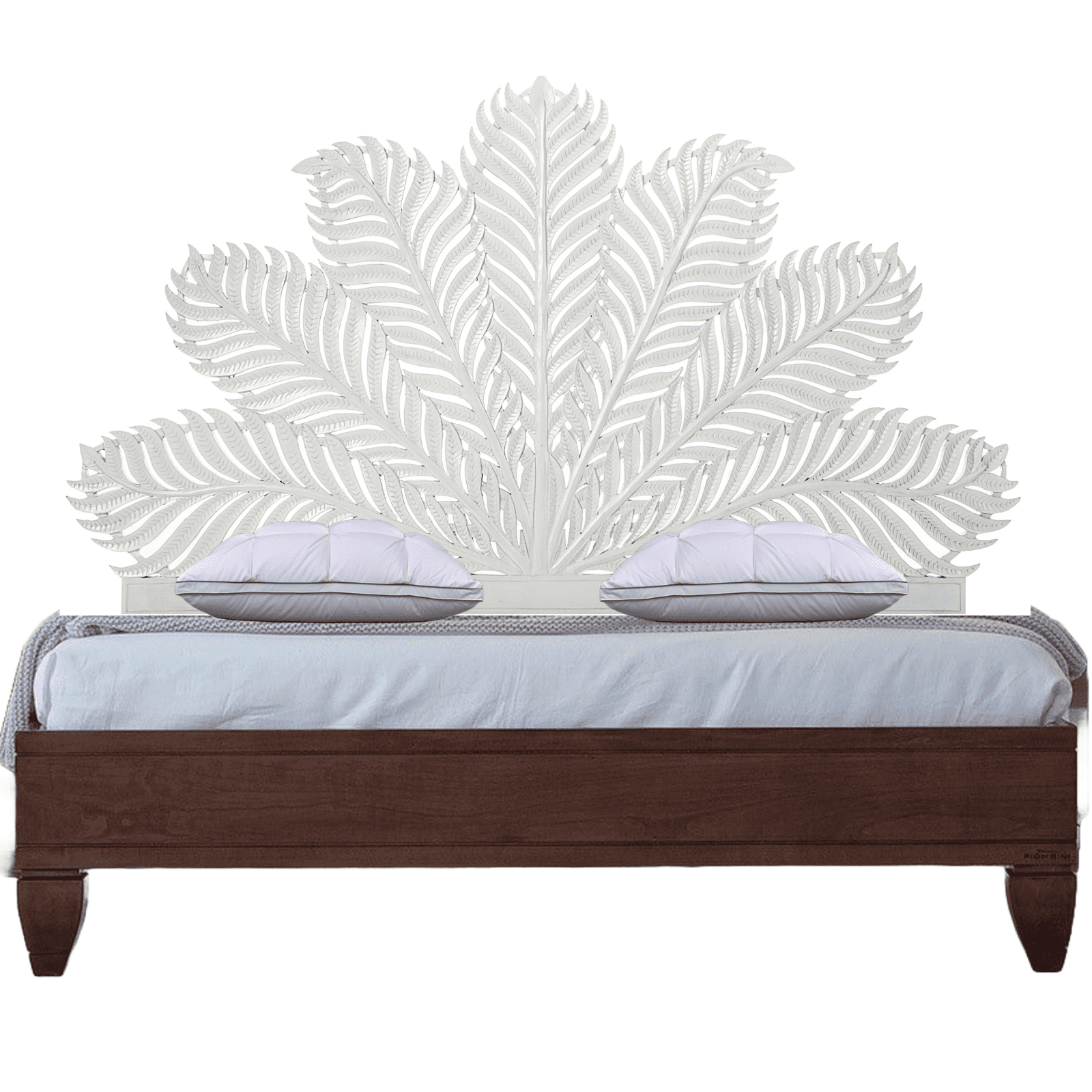 Hand Carving - White Half Sun Bed Headboard Boho Bed Headboard Morocco ...