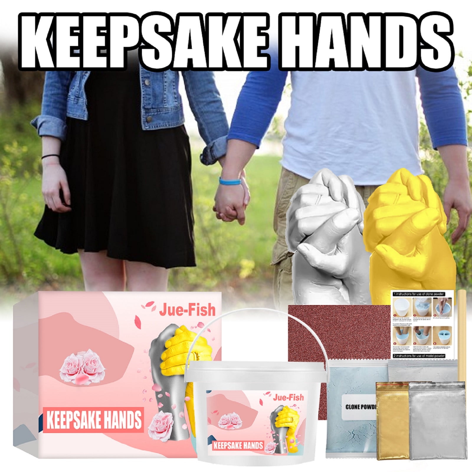 Hand Casting Kit DIY Plaster Statue | Couples Hand Mold Casting Kit ...
