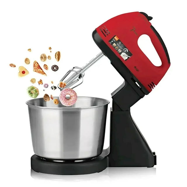 Hand Classic Stand Mixer, 4 Quart, Stainless Steel Bowl, 7 Speeds, Red ...