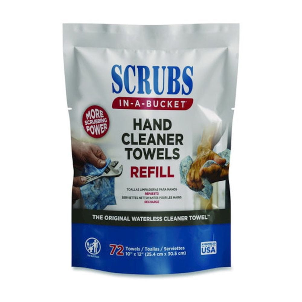 Hand Cleaner Towels, SCRUBS in-a-Bucket Refill, 1-Ply, 10 x 12, Citrus ...