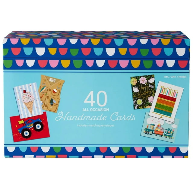 Hand Crafted All Occasion Greeting Cards, 40 Count - Walmart.com