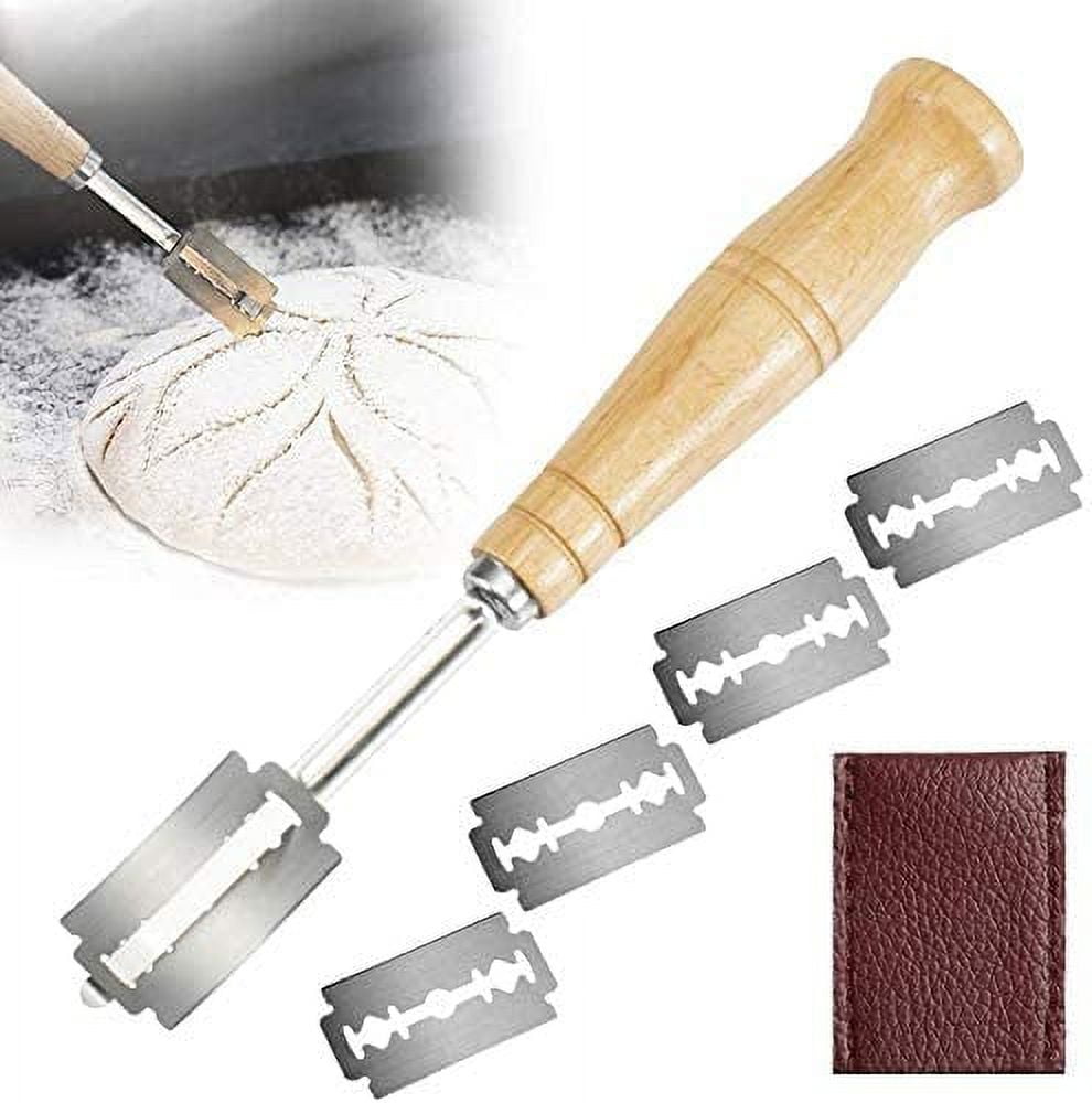Hand Crafted Bread Lame,Stainless Steel Kitchen Bread Knife Tool with 5 ...