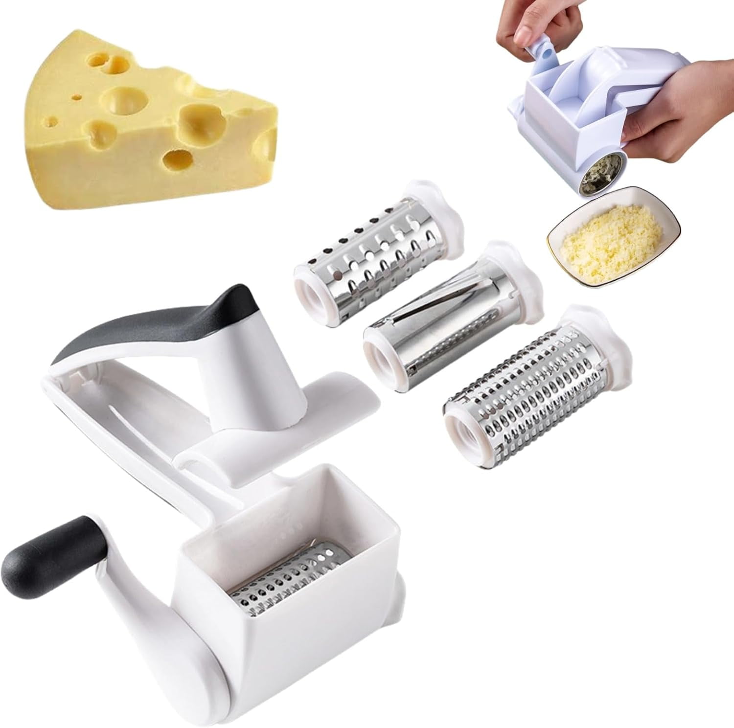 Hand-Crank Cheese Grater - Innovative Multi-Function Cheese Shredder ...