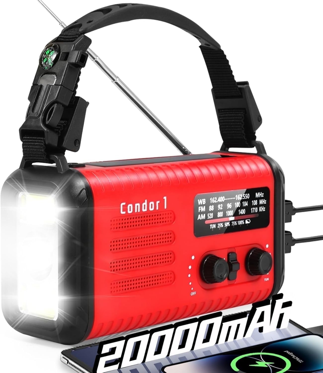 Hand Crank Emergency Radio, NOAA Weather Radio with AM/FM & Solar Radio ...