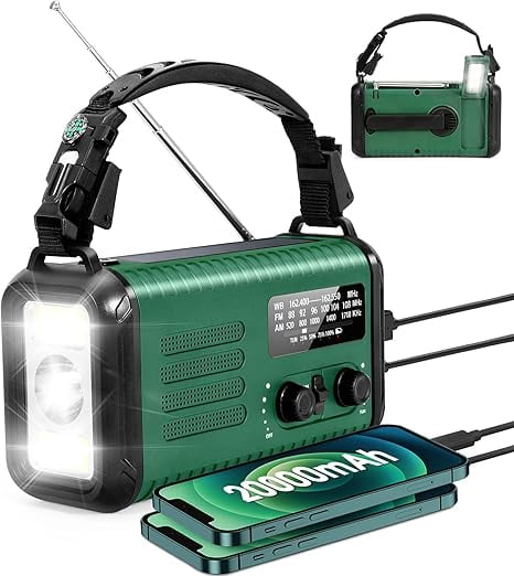 Hand Crank Emergency Radio NOAA Weather Radio with AM FM and Solar ...