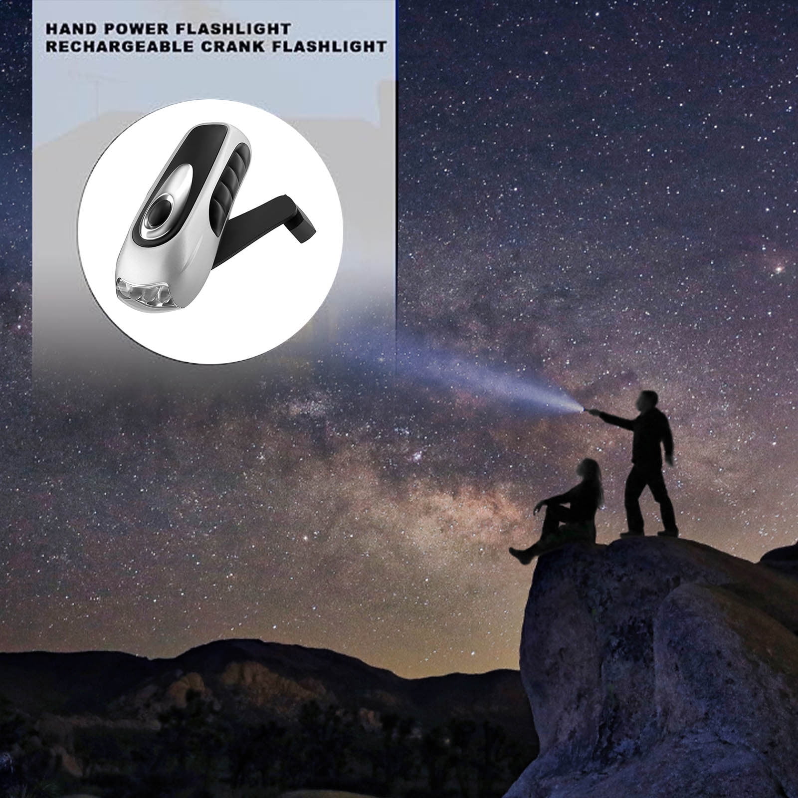 Hand Crank Flashlight - Rechargeable Emergency LED Flashlight with 3 ...