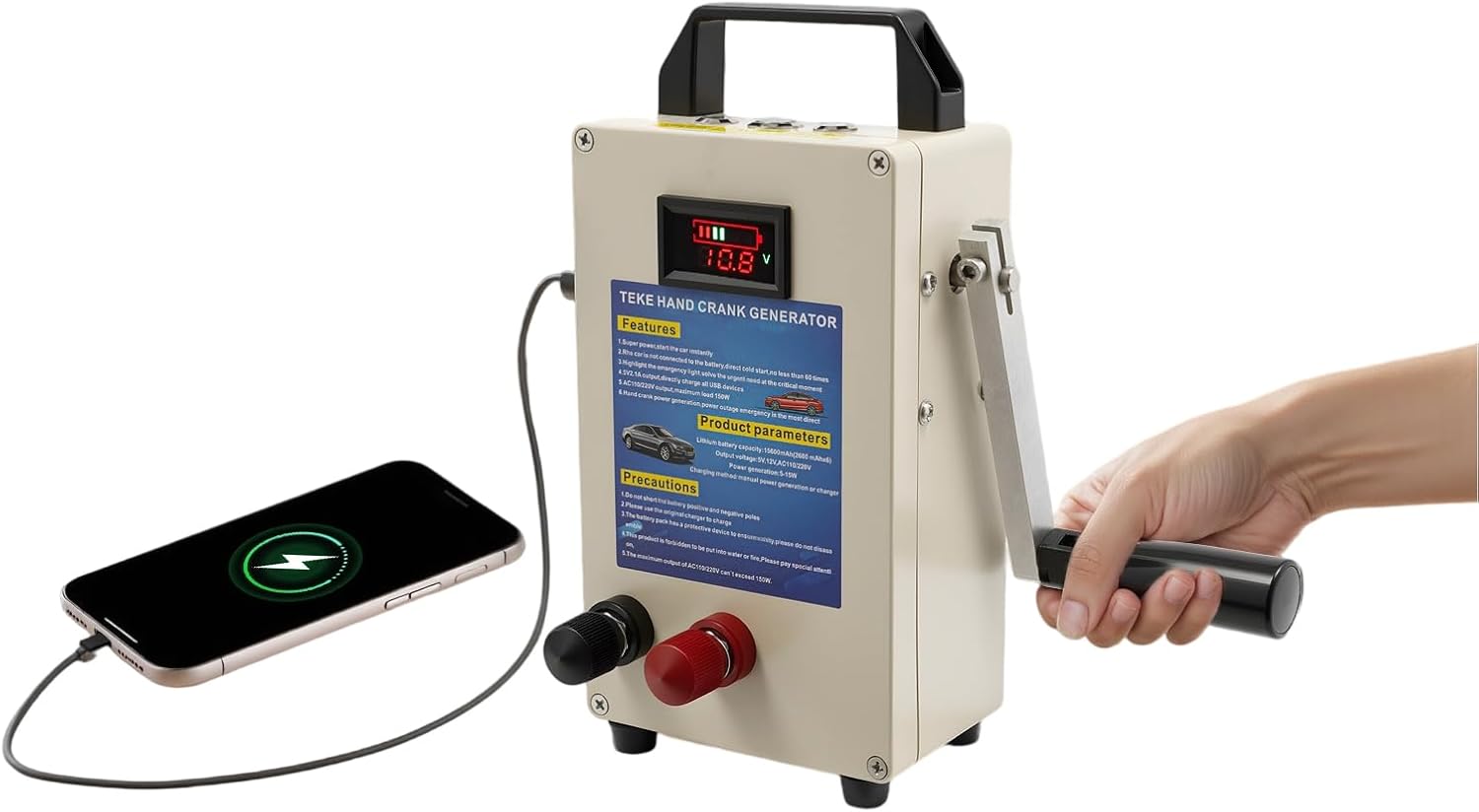 Hand Crank Generator, Emergency Manual Generator Portable Power Station ...