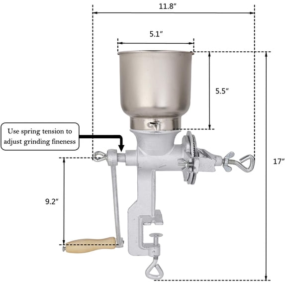 Hand Crank Grain Mill Grain Grinder Machine Corn Nut Flour Mill Kitchen ...