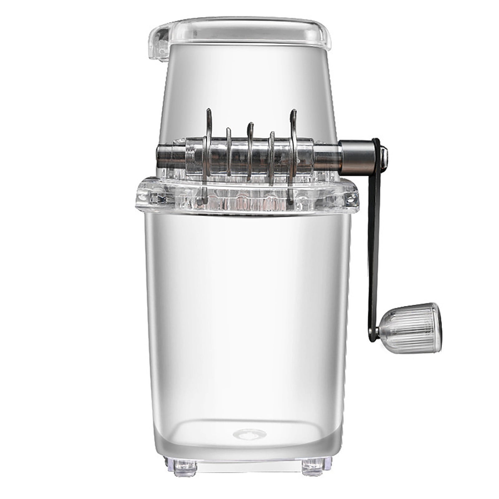 Hand Crank Operated Ice Crusher, Portable Manual Chopper Transparent ...