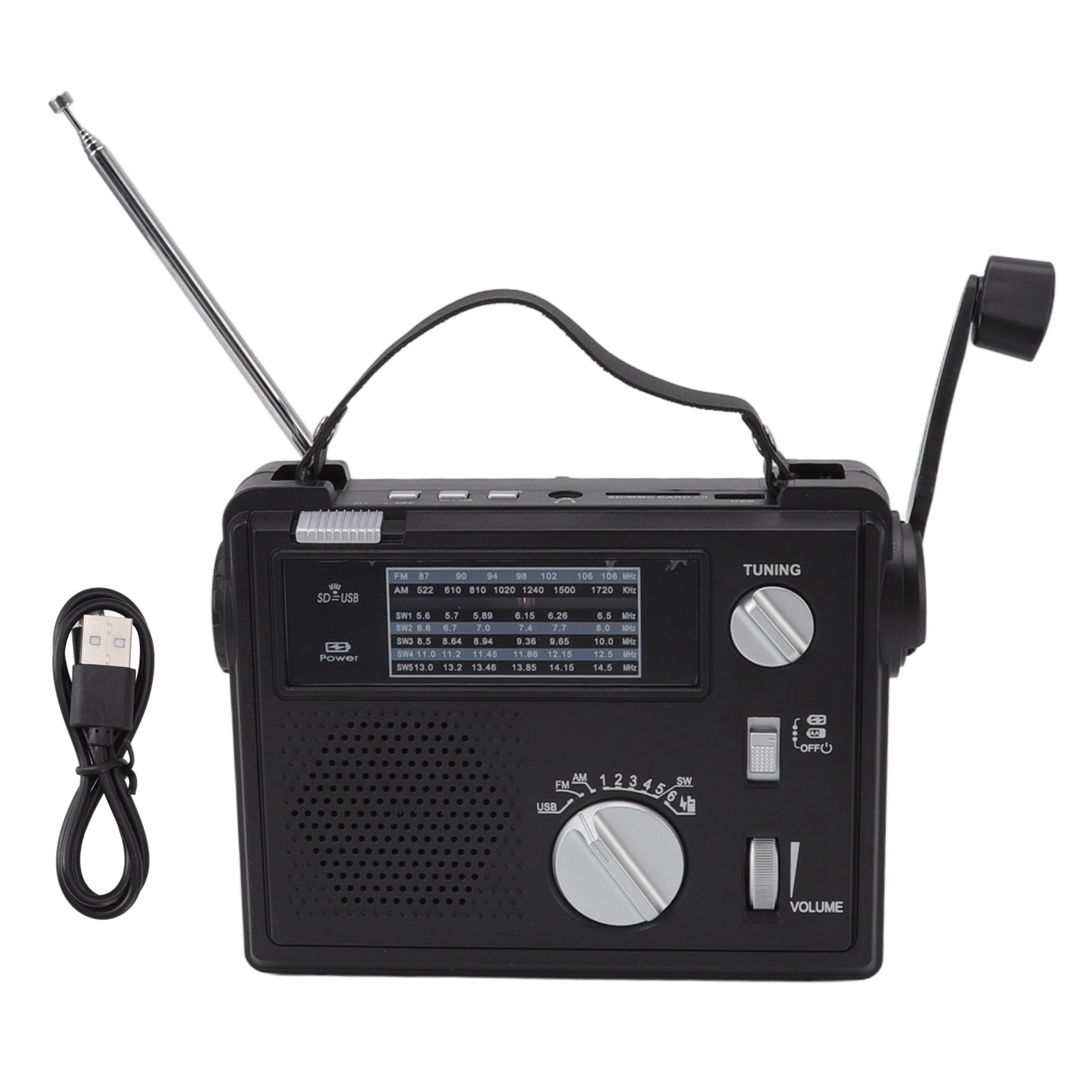 Hand Crank Radio AM FM SW Multi Band LED Emergency Radio with MP3 ...