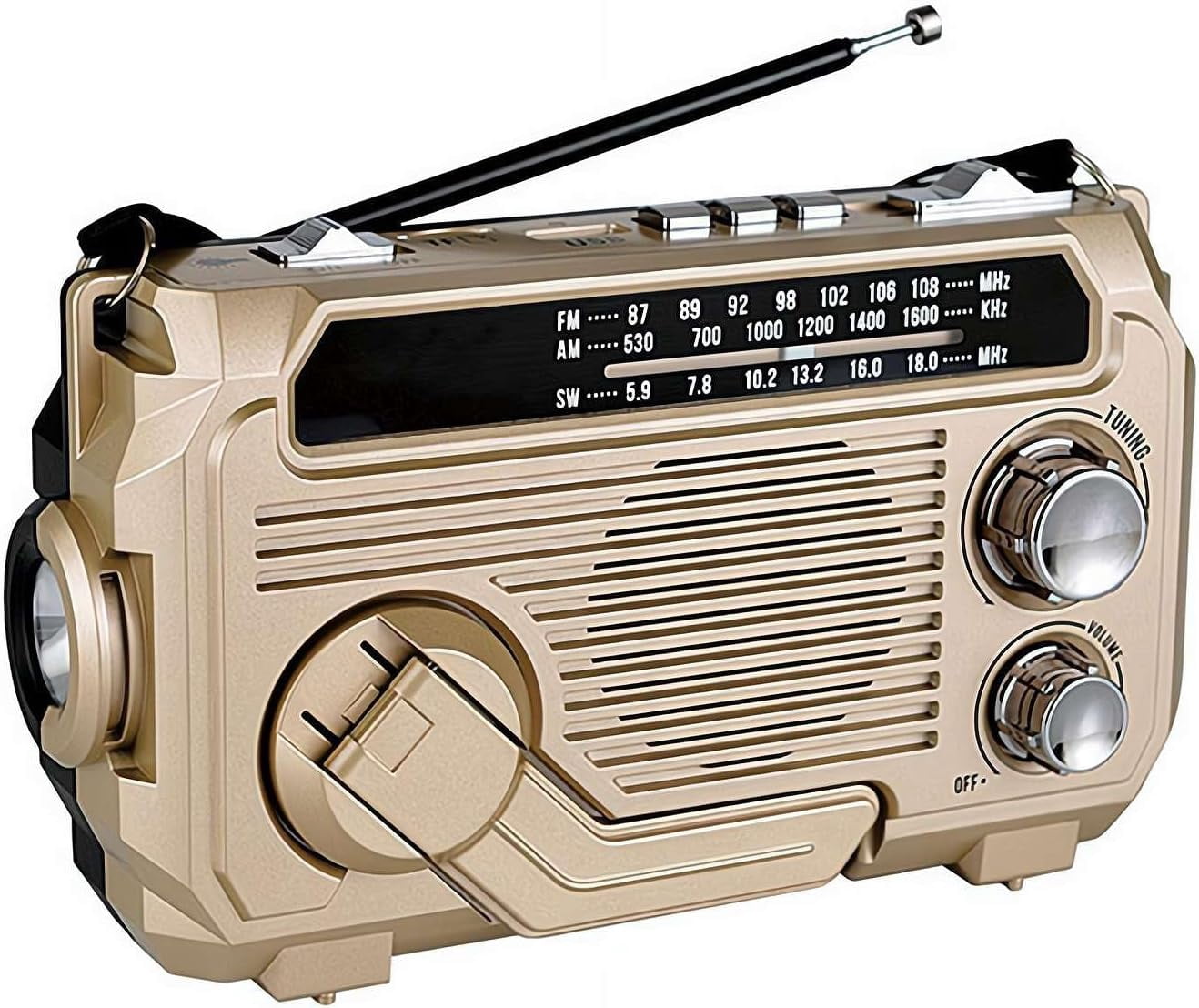 Hand Crank Solar Radio AM FM SW Bluetooth Speaker Portable Emergency ...