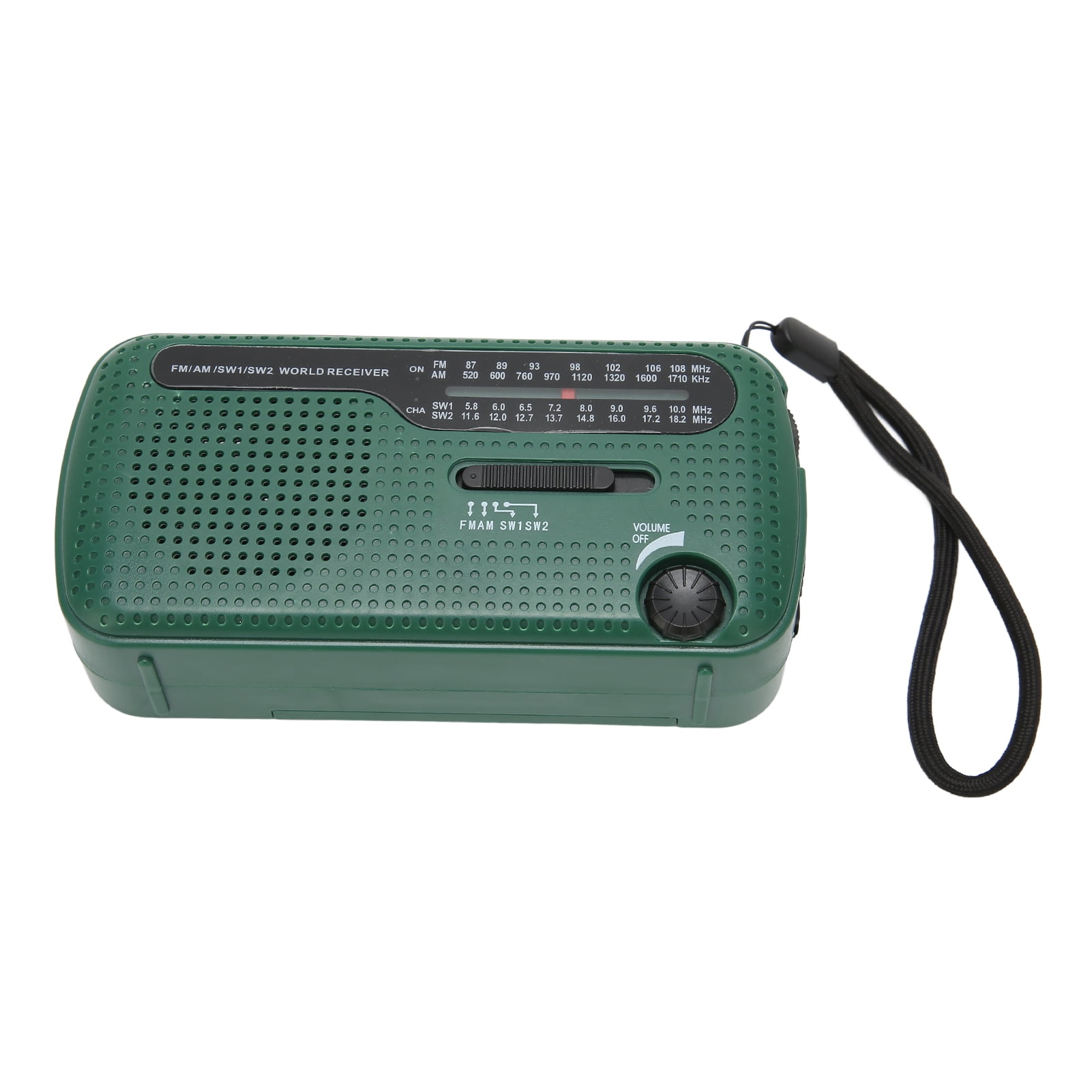 Hand Crank Solar Radio AM FM SW1 SW2 Camping LED Flashlight Multiband ...
