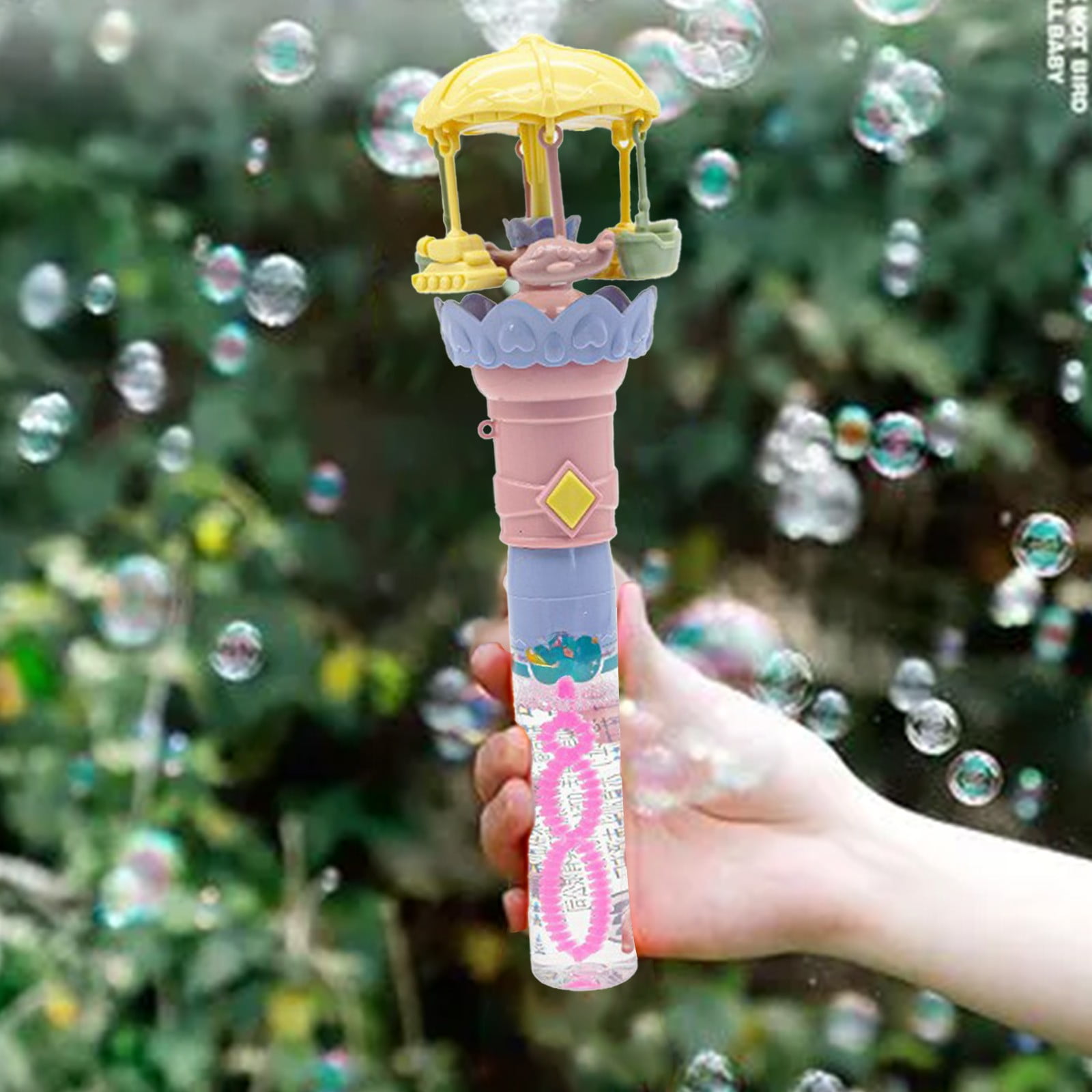 Hand Cranked Carousel Toy, Children's Bubble Machine, Glowing Lights ...