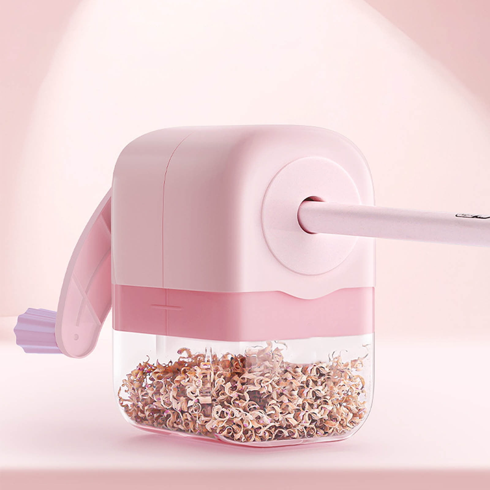 Hand-Cranked Pencil Sharpener with Transparent Shavings Container ...