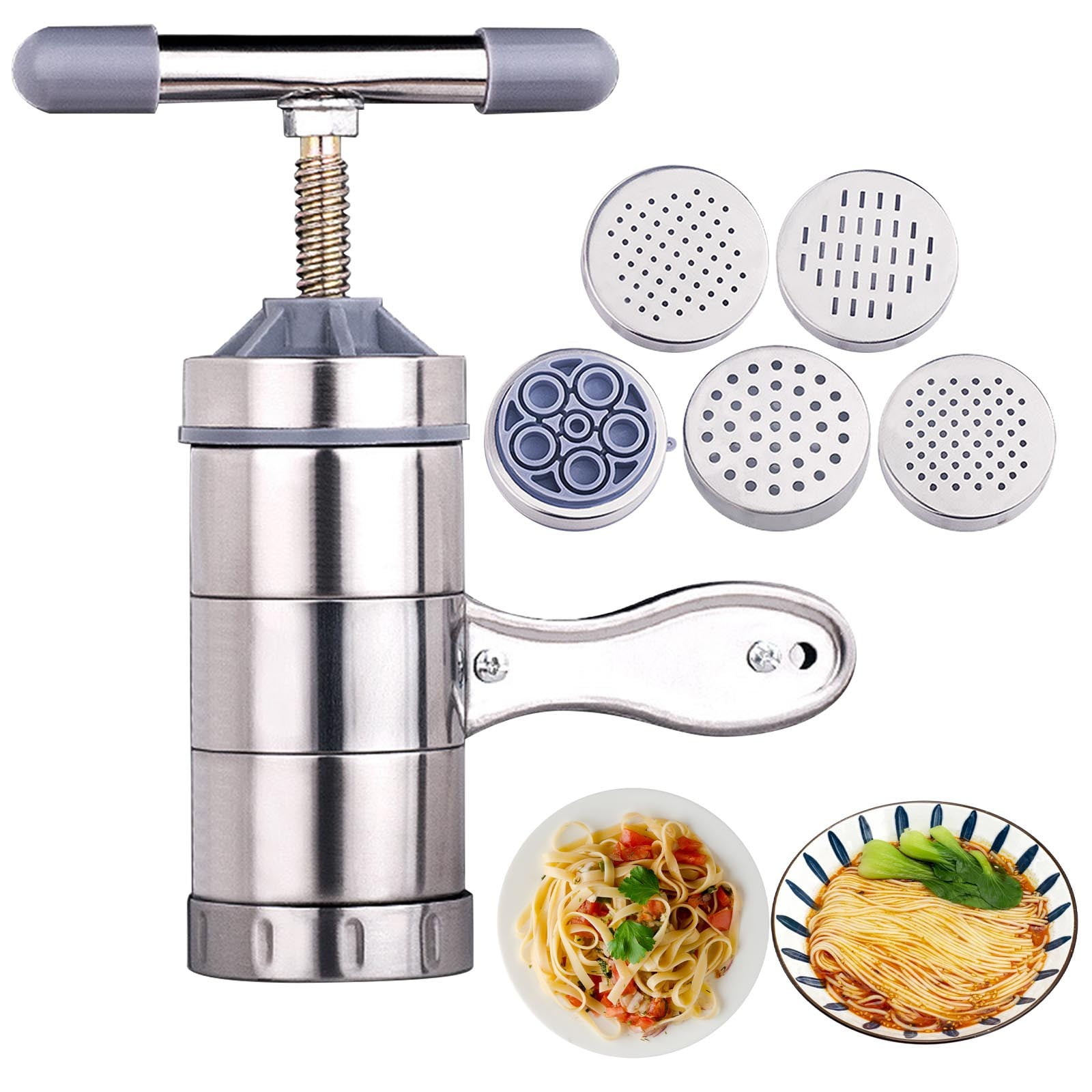 Hand-Cranked Stainless Steel Pasta Maker Machine, Adjustable Thickness ...