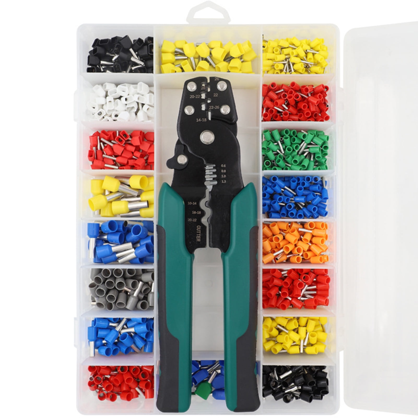 Hand Crimper Tool Kit Crimp Ferrule Including 18 Types 960Pcs Insulated ...