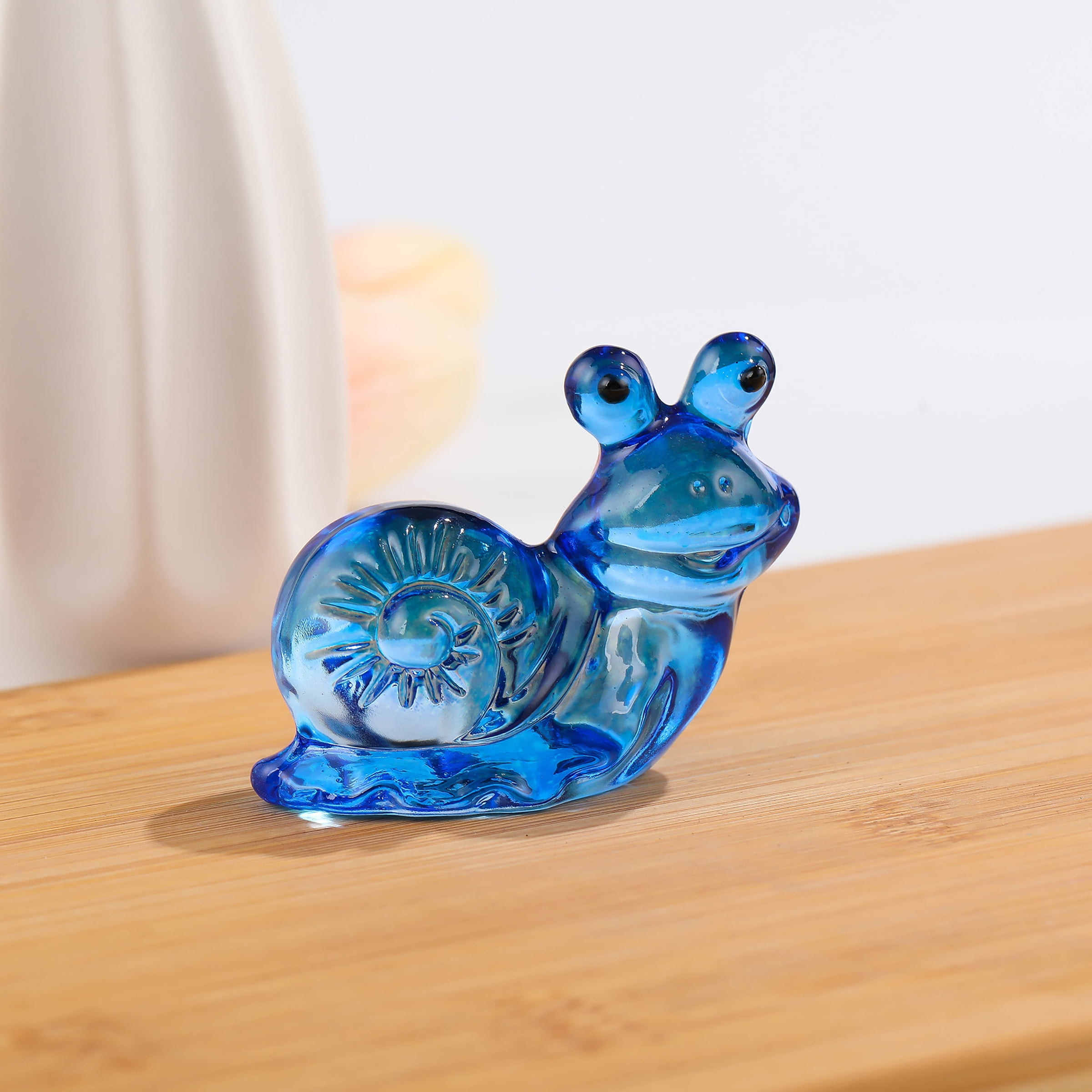 Hand Crystal Snail Figurine Ornament,Birthday Gift,Glass Office ...