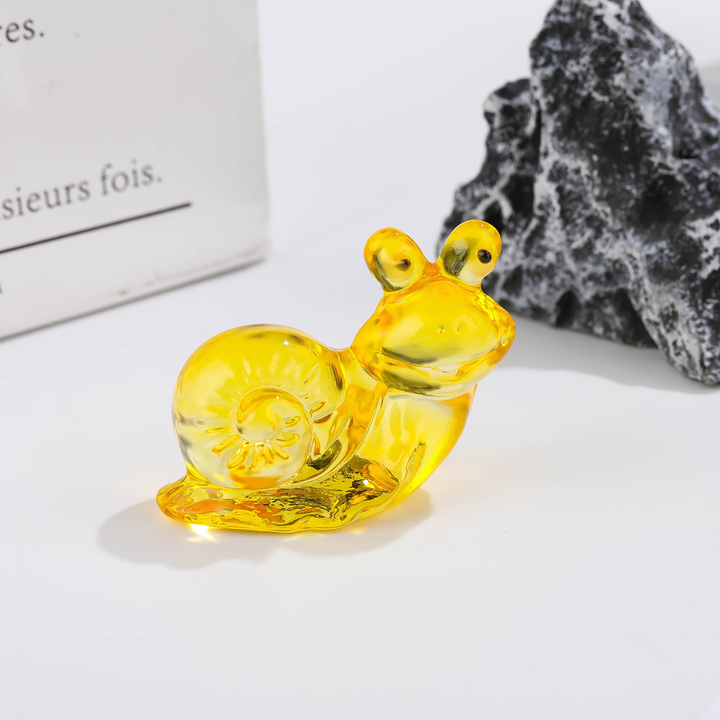 Hand Crystal Snail Figurine Ornament,Birthday Gift,Glass Office ...