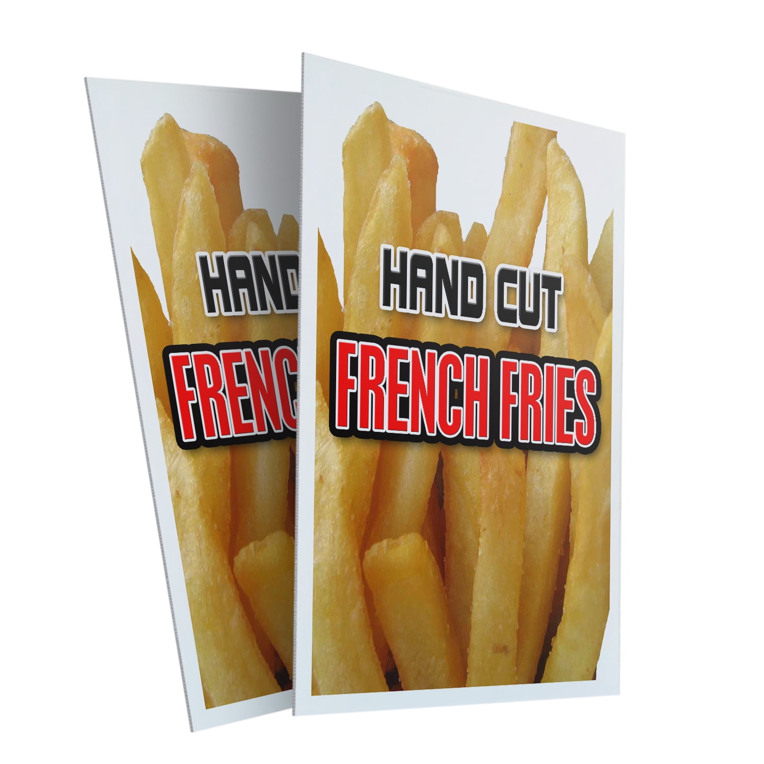 Hand Cut French Fries (2-PACK) 24" x 36" Plastic Signs | Sign Insert ...