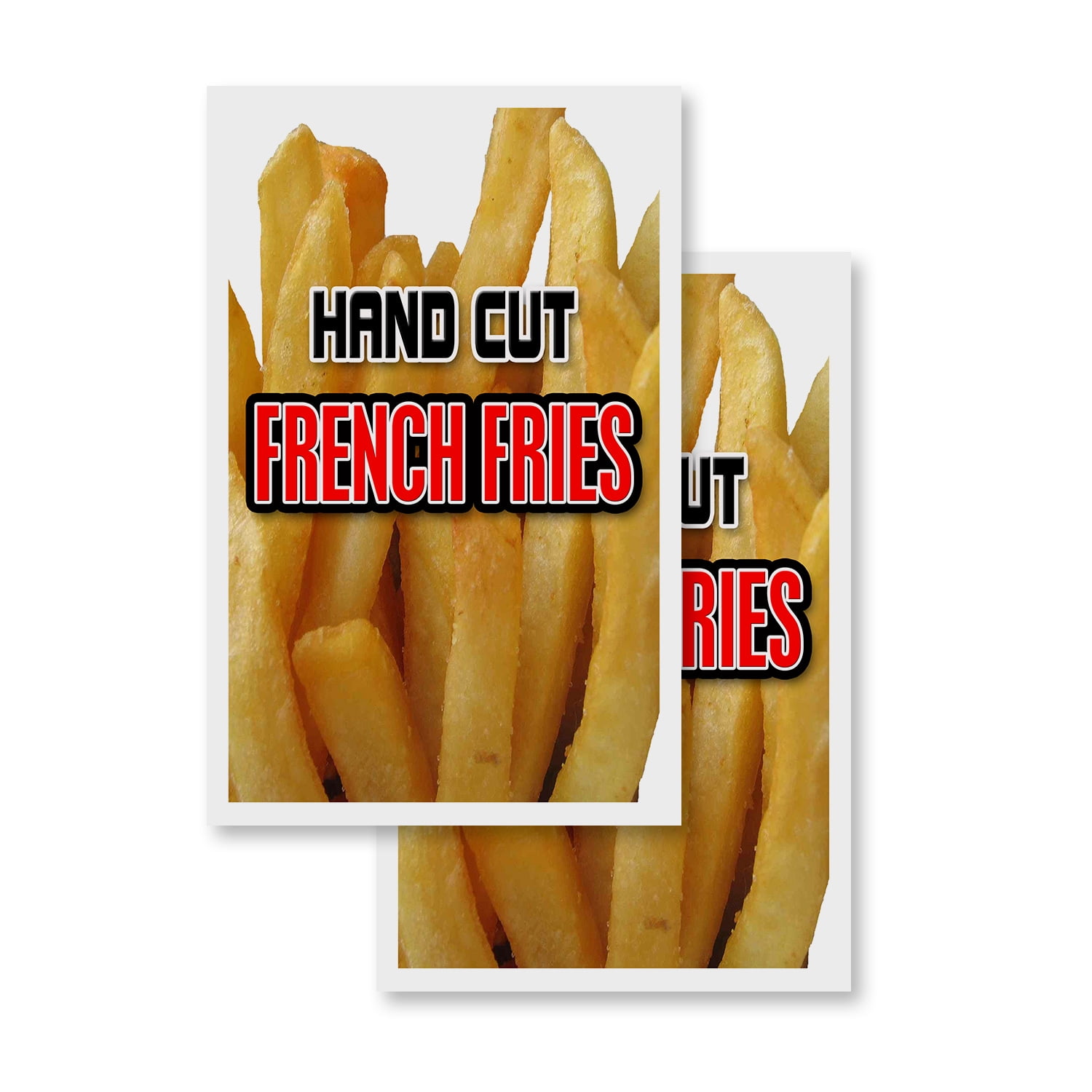 Hand Cut French Fries (2-PACK) 24" x 36" Vinyl Decals | Sign Insert ...