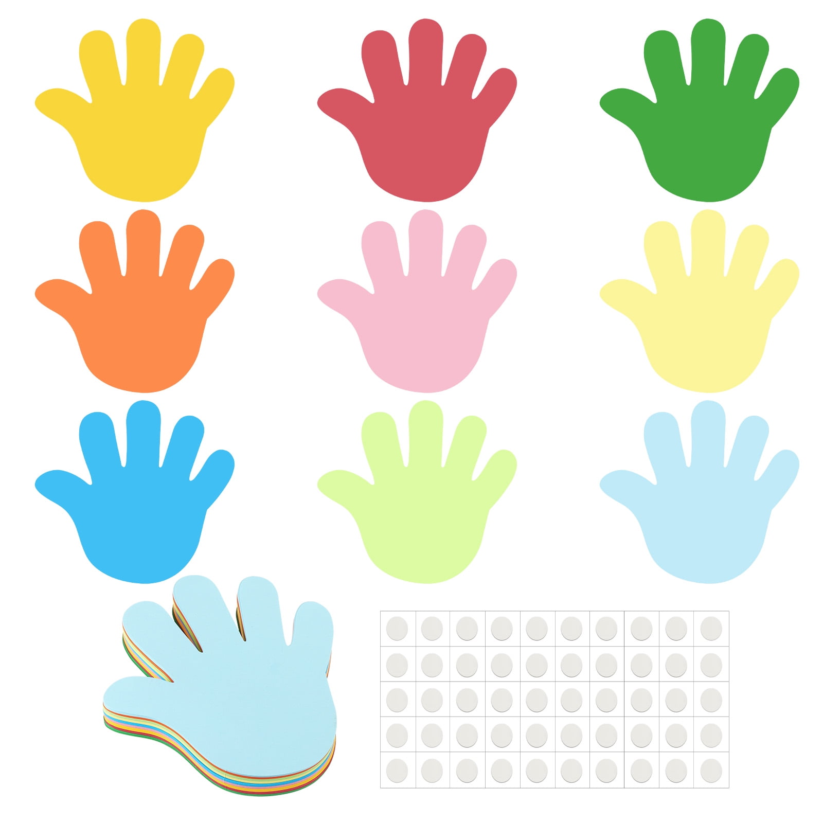 Hand Cutouts, 45 Pack Paper Hands, Colorful Hand Cutout for Classroom ...