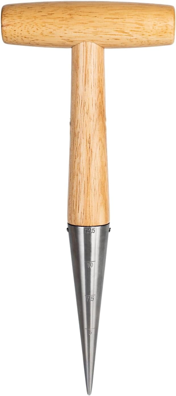 Hand Dibber Garden Tool, Seed Planter Tool with Wood Handle for Sowing ...