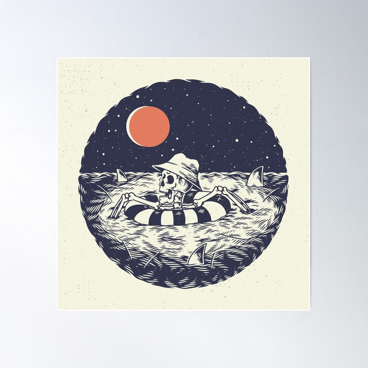 Hand Drawing Illustration Skeleton Skull Concept From Skeleton Swimming ...