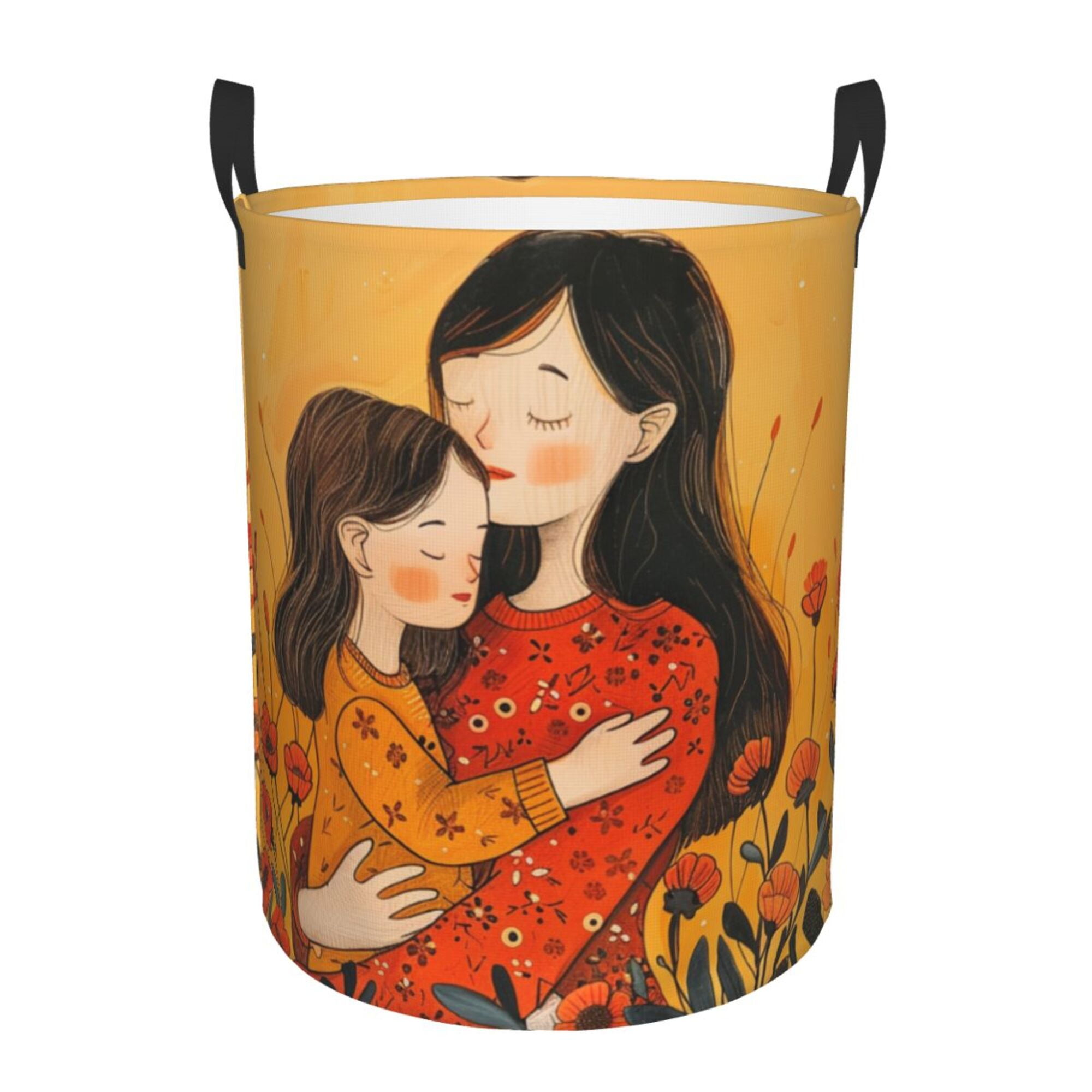Hand Drawing Love Mothers Day Laundry Hamper Medium Storage Basket/Toy ...