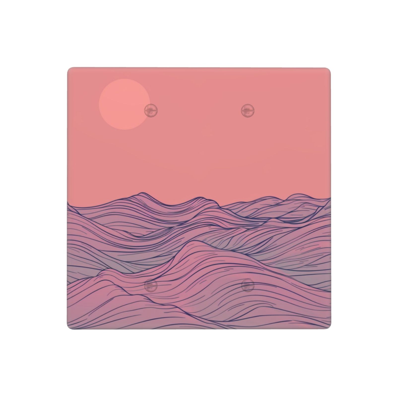 Hand Drawing Wave Sea Switch Cover Decorative Wall Plate / 2-Gang Blank ...
