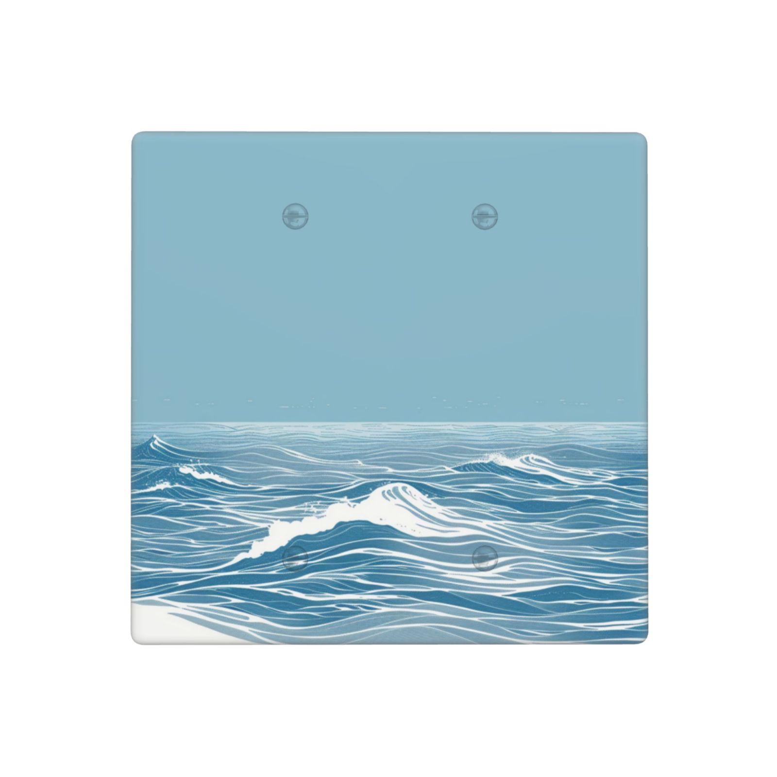 Hand Drawing Wave Sea Switch Cover Decorative Wall Plate / 2-Gang Blank ...