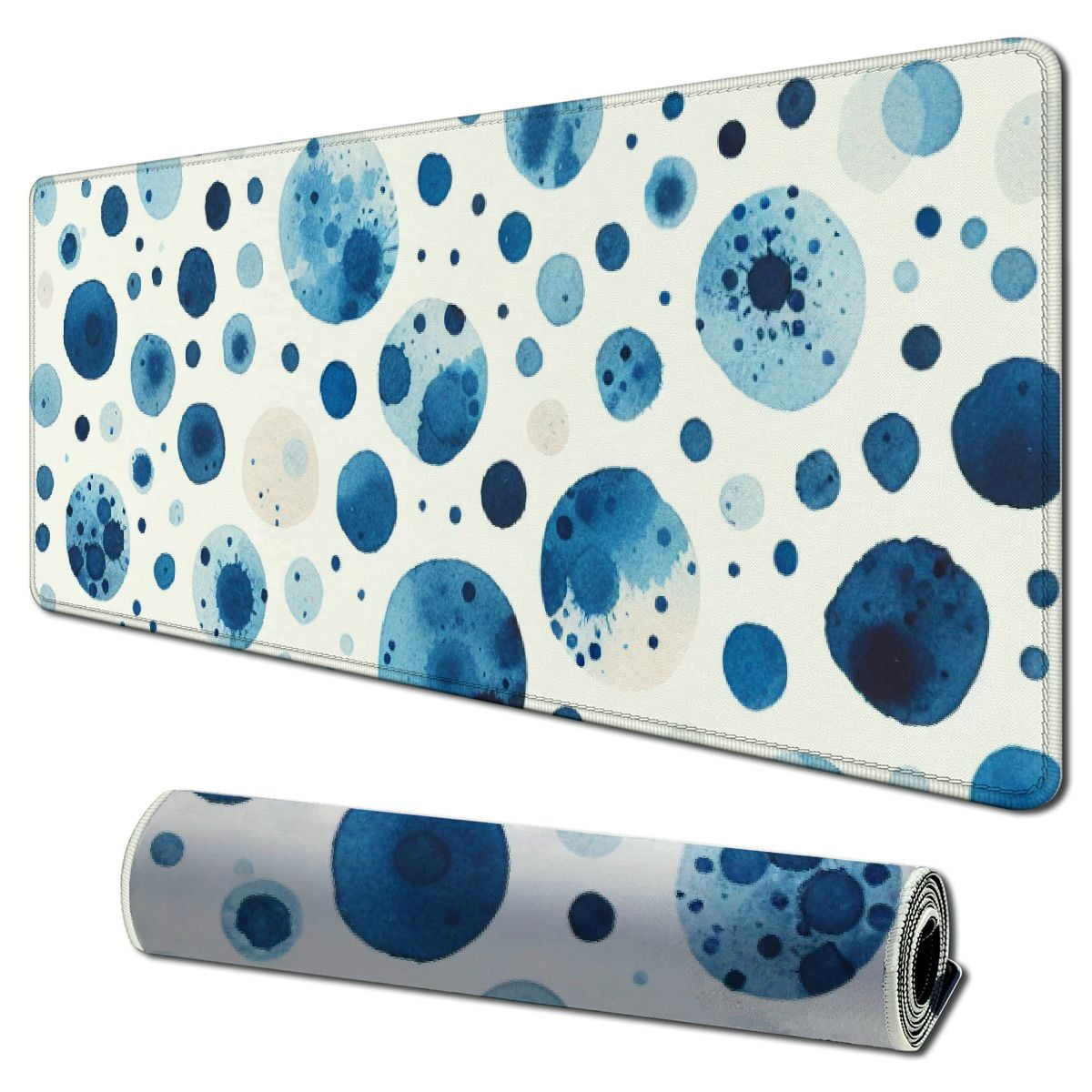 Hand Drawn Blue Watercolor Polka dot Mouse Pad, Polka Dot Print, Dot ...