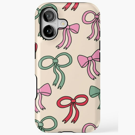 Hand Drawn Bows Ribbons Pattern Phone Case with iPhone 17 to 11 Pro Max ...
