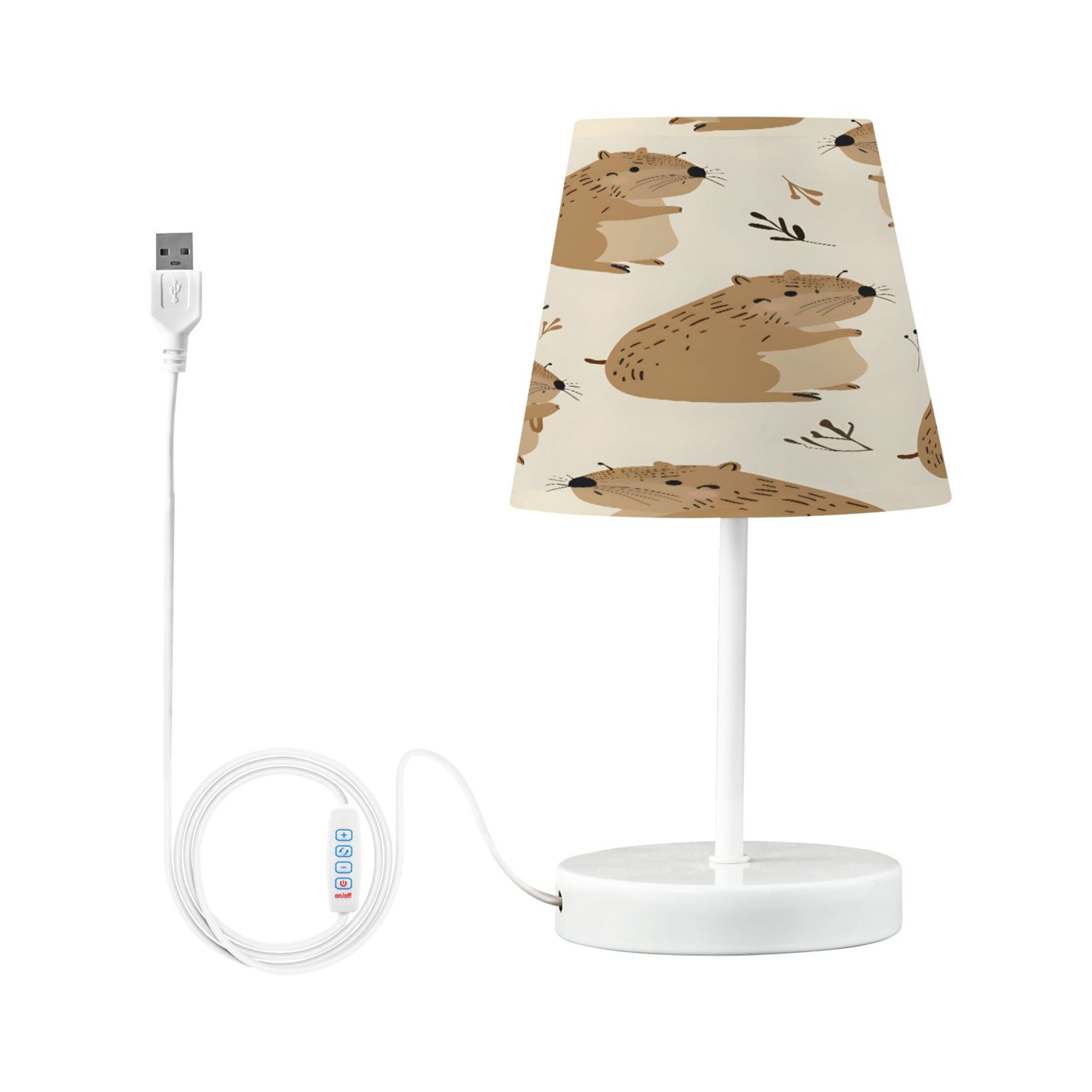 Hand Drawn Capybaras Desk Lamp LED Table Nightstand Lamps with 3 Color ...