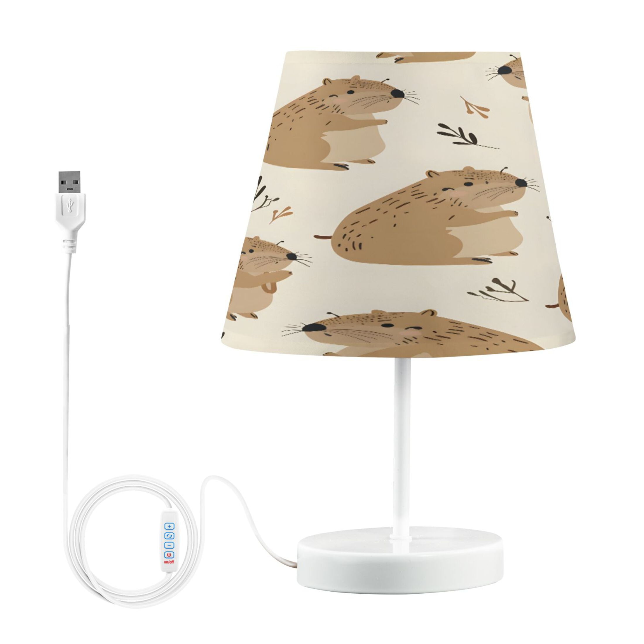 Hand Drawn Capybaras Desk Lamp LED Table Nightstand Lamps with 3 Color ...