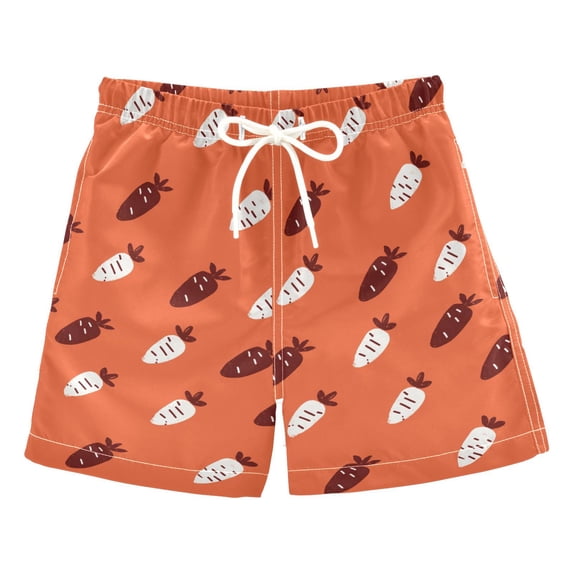 Hand Drawn Carrot Pattern Swim Trunks Quick Dry Beach Pool Board Shorts ...
