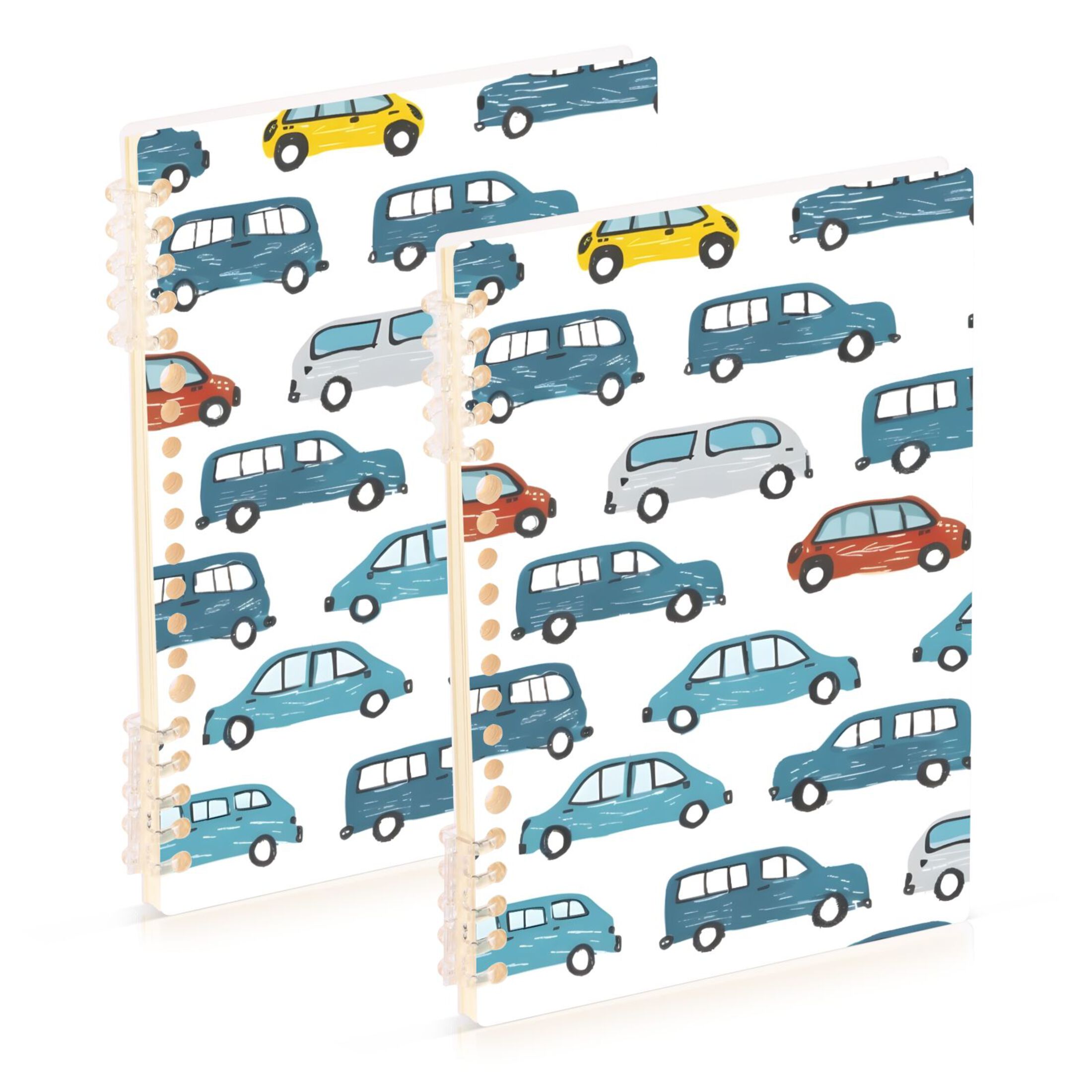 Hand Drawn Cars 2 Pcs Spiral Notebooks 60 Sheets 120 Pages A5 Journal ...