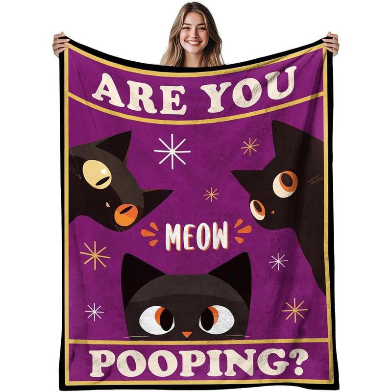 Hand Drawn Cats Pattern Throw Ultra Soft Thin Material All Season Use ...