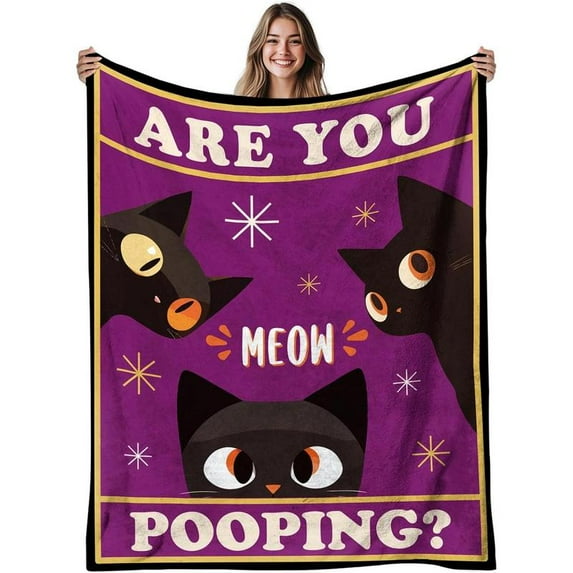 Hand Drawn Cats Pattern Throw Ultra Soft Thin Material All Season Use ...