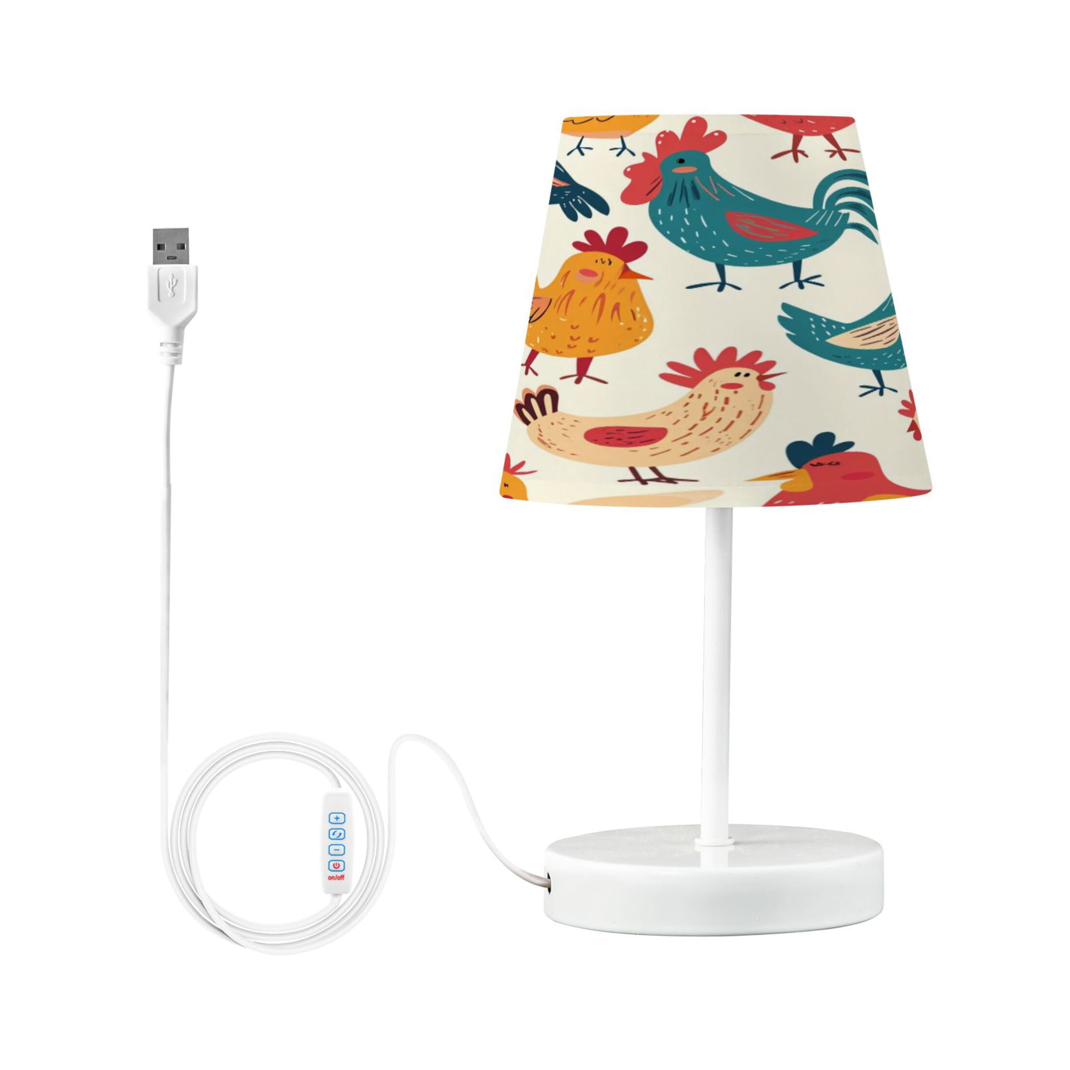 Hand Drawn Chicken Desk Lamp LED Table Nightstand Lamps with 3 Color ...