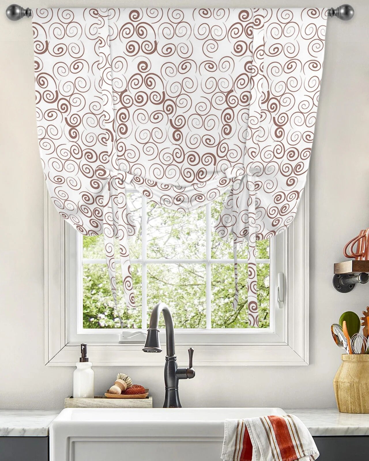 Hand Drawn Circle Line Window Curtain for Living Room Home Decor Blinds ...