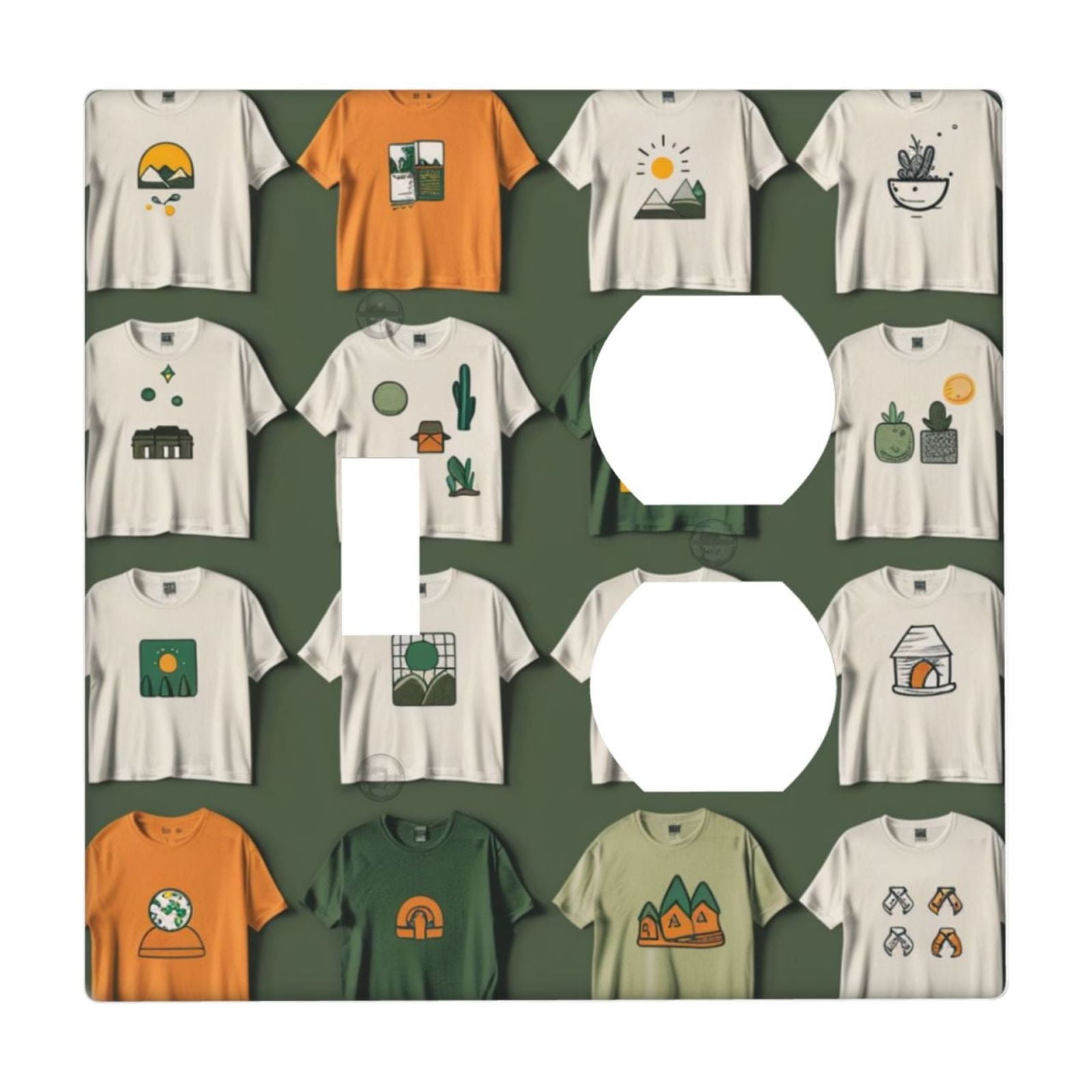 Hand Drawn Clothes Switch Cover Decorative Wall Plate / 2-Gang 1-Toggle ...